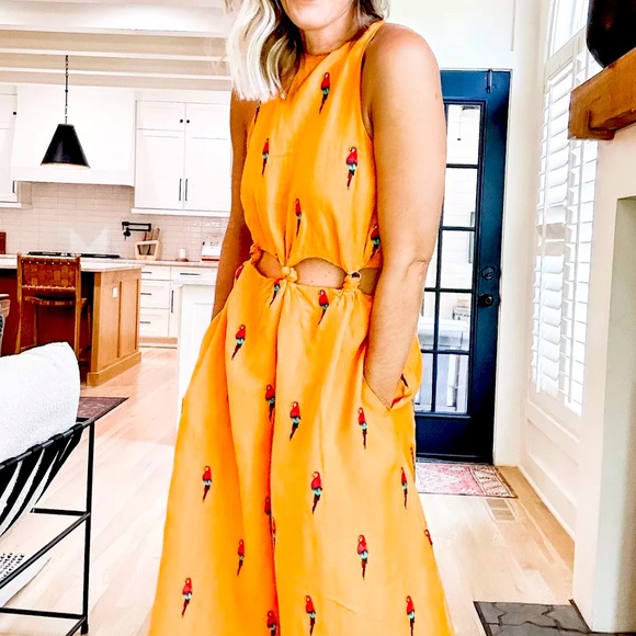 FARM Rio | Dresses | New Farm Rio Parrot Cutout Sm 46 Orange ...